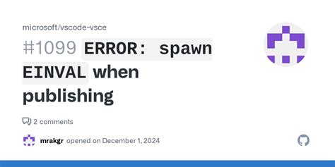 `error spawn einval` when publishing · issue 1099 · microsoft vscode