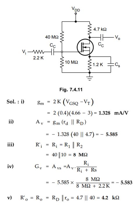 Analysis Of Common Source CS Amplifier Equivalent Circuit Solved Example Problems MOSFET