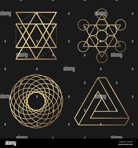 Sacred Geometry Golden Vector Design Elements Collection Stock Vector Image And Art Alamy