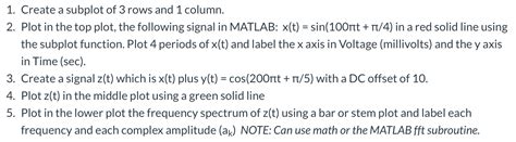 Solved 1 Create A Subplot Of 3 Rows And 1 Column 2 Plot
