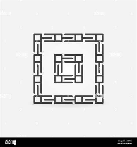 Blockchain Outline Minimal Icon Block Chain Vector Concept Linear