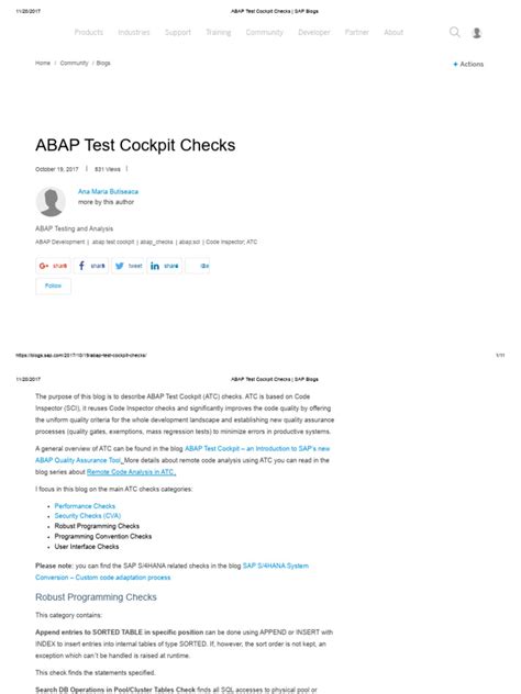 Abap Test Cockpit Checks Sap Blogs Pdf Adobe Flash World Wide Web