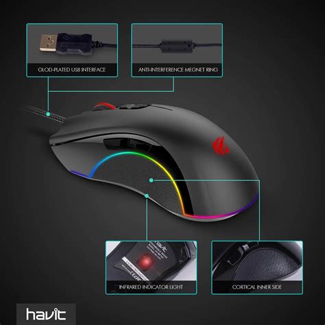 Havit Rgb Backlit Dpi Gaming Mouse Spectral Distribution Pty Ltd