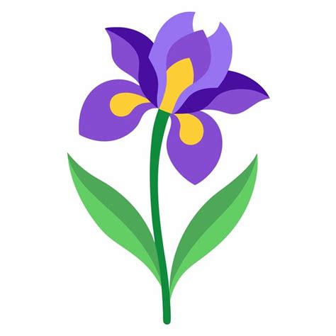 Iris Flower Clipart Cartoon Style Vector Premium Ai Generated Vector