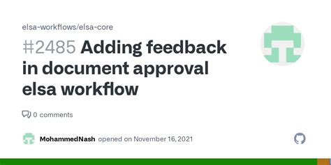 Adding Feedback In Document Approval Elsa Workflow · Issue 2485 · Elsa Workflowselsa Core · Github