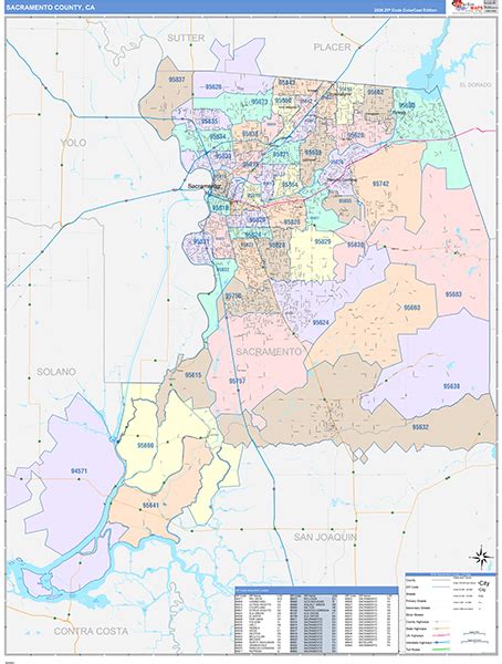 Sacramento County Map With Zip Codes In The Lines Judge West Sac