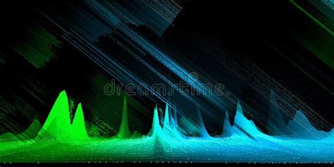 Abstract Background With Color Graph Wireframe And Data Lines On Black Technology Concept Data