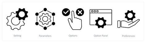 Premium Vector A Set Of 5 Settings Icons As Setting Parameters Options