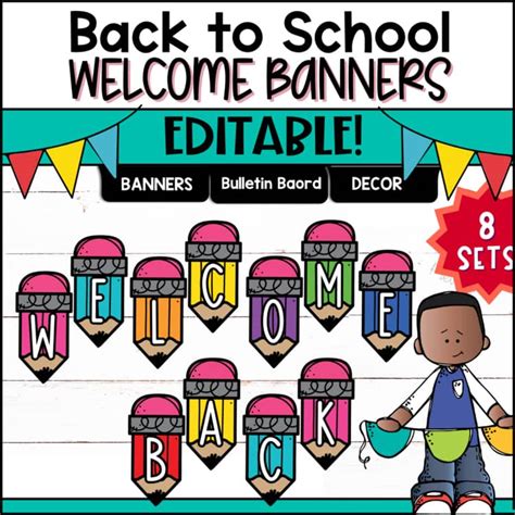 Welcome Back Banner Editable Back To School Welcome Banner For