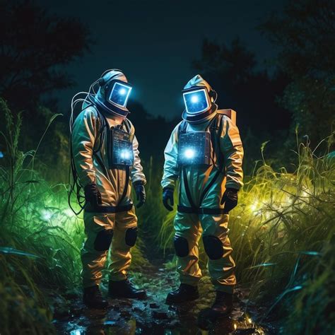 Premium Ai Image Men In Hazmat Suits On Abandoned City