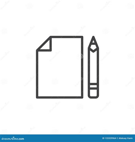 File Document And Pencil Outline Icon Stock Vector Illustration Of