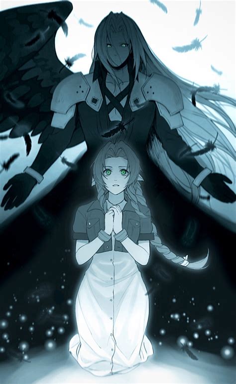 Safebooru 0 Ebj 1boy 1girl Aerith Gainsborough Armor Bangs Black