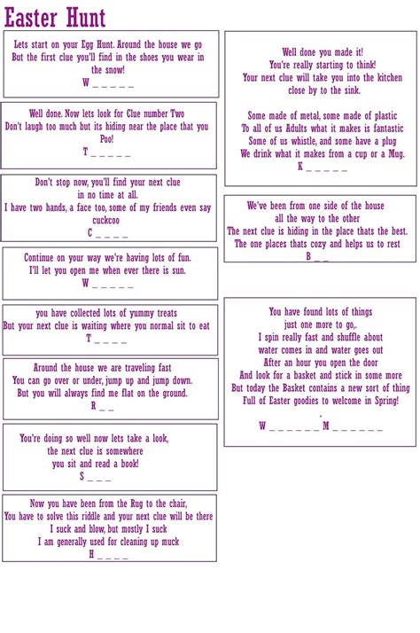 Easter Egg Hunt Riddles For Around The Office At Virginia Olsen Blog