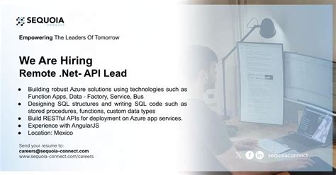 Sequoia Connect On Linkedin Remote Net Api Lead E6649 Sequoia