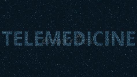 telemedicine text made with many symbols on computer screen 3d