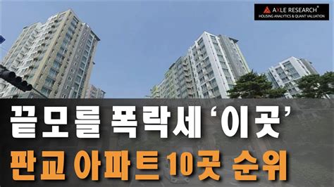 판교신도시 아파트값 10곳 실거래가 하락 순위 아파트실거래 현황 빠른 요약 ㅣ끝이 안보이는 폭락세가 시작되는 판교신도시