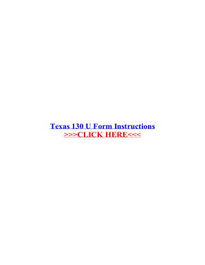 Texas Certificate Of Title Form 130 U Blank Fillable Template Fill