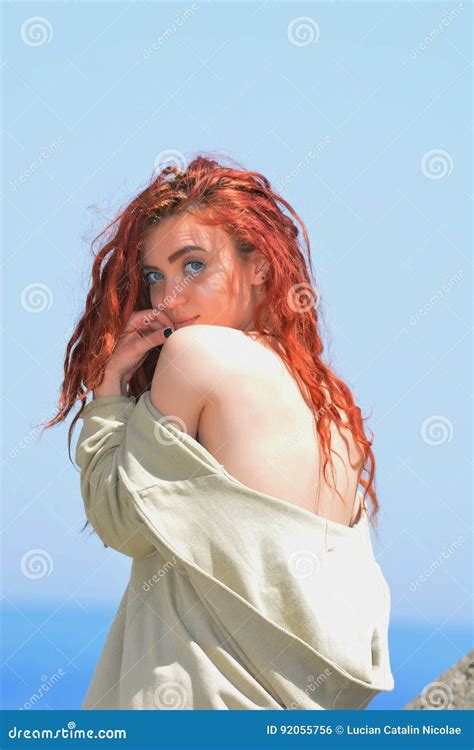 Redhead With Blue Eyes Stock Photo Image Of Cute Diversity