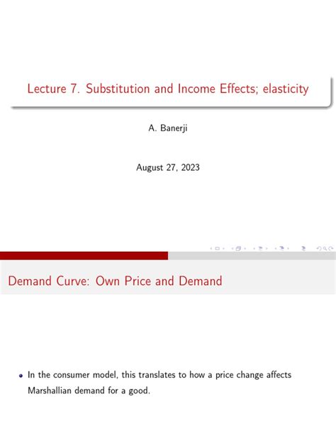 Lecture 7 8 Substitution Income Effect Elasticity Short Download Free