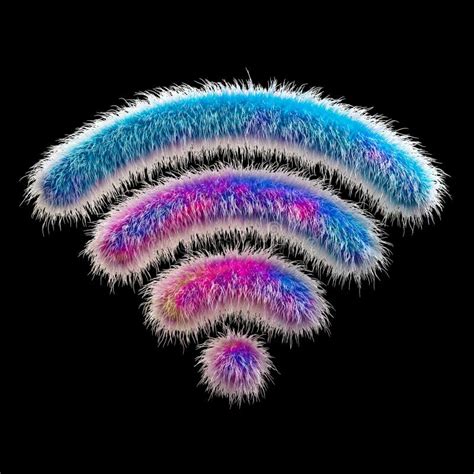 Colorful Abstract Wi Fi Signal Symbol With Furry Texture On White Background Stock Illustration