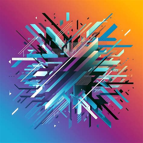 Dynamic Interplay Of Geometric Shapes In A Vibrant Composition Premium Ai Generated Image