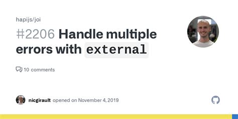 handle multiple errors with `external` · issue 2206 · hapijs joi · github