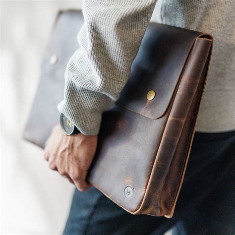 Leather Laptop Sleeve Buffalo Leather Laptop Case By Moonster