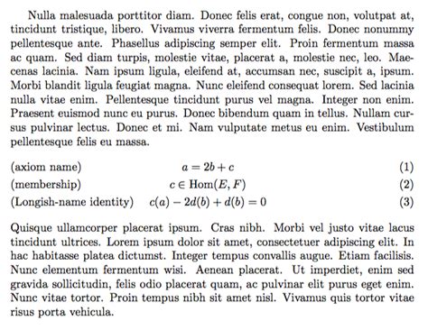 Math Mode Description Inside System Of Equations And Centering Tex