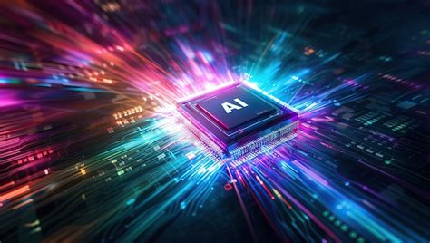 Premium Ai Image Illuminated Ai Processor With Microcircuits