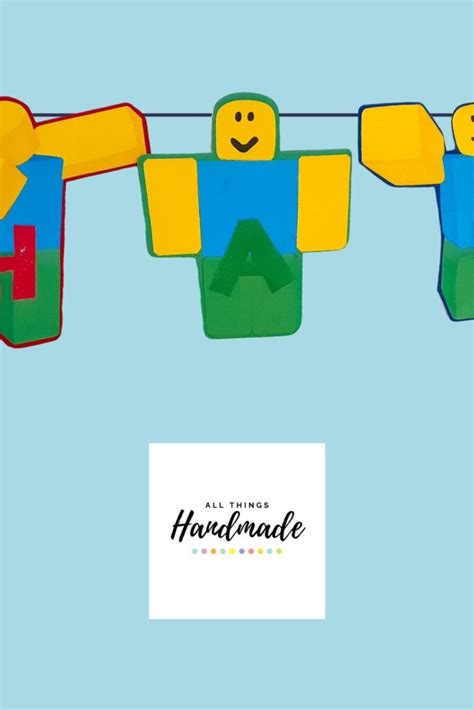 Roblox Noob Birthday Banner ~ All Things Hand Made