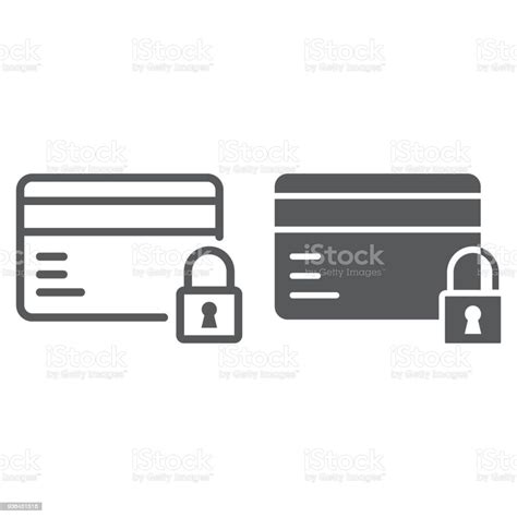 신용 카드 보안 라인 및 문자 모양 아이콘 전자 상거래와 마케팅 지불 기호 벡터 그래픽 흰색 배경 Eps 10에 선형 패턴 0명에 대한 스톡 벡터 아트 및 기타 이미지