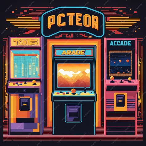 Premium Vector Arcade Machine Game Retro Arcade Arcade Machine Game Retro Arcade
