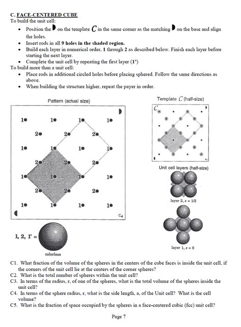 Solved C Face Centered Cube To Build The Unit Cell
