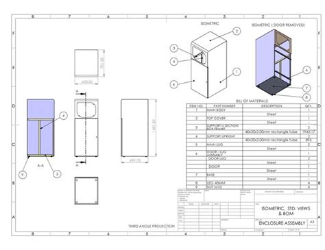 Enclosure Solidworks Sheet Metal 3d 2d For Fabrication Download