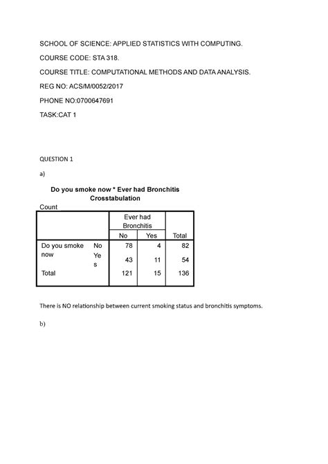 COMPUTATIONAL METHODS AND DATA ANALYSIS SCHOOL OF SCIENCE APPLIED STATISTICS WITH COMPUTING