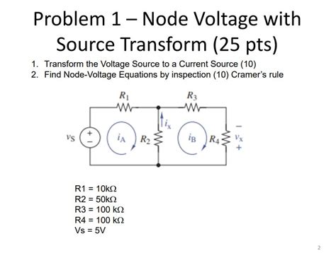 Solved Problem 1 Node Voltage With Source Transform 25 Pts 1
