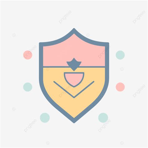 Shield Icon Flat Design Illustration Vector Crest Lineal Icon Flat