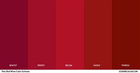 Fine Red Wine Color Scheme Palettes