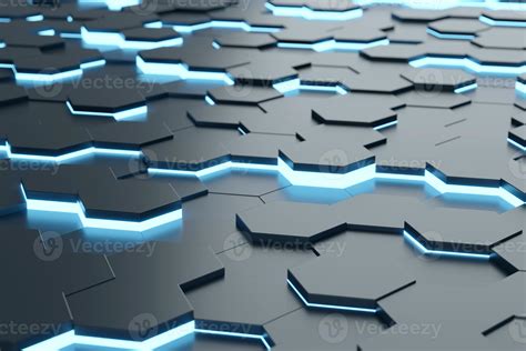 futuristic and technological hexagonal background 3d rendering