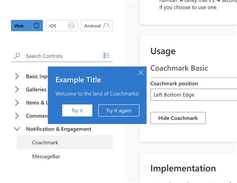 Coachmark A11y Pass · Issue 8031 · Microsoftfluentui · Github