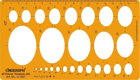 Ellipse Master Templates Drafting And Design Template Stencil Symbols Technical Drawing Scale