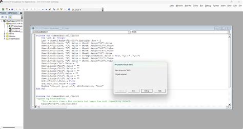 لماذا يطلع لي الخطاء Run Time Error424 Object Required منتدى الاكسيل Excel أوفيسنا