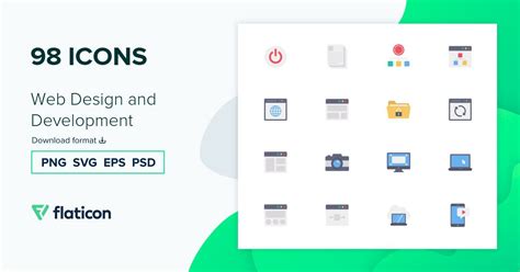 지금 Web Design And Development 무료 아이콘 팩 Flat 다운로드 이용 가능 소스 Svg Eps