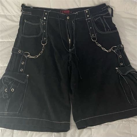 Tripp Nyc Shorts Black Cargo Grunge Punk Rock Rave Mens Size 2xl