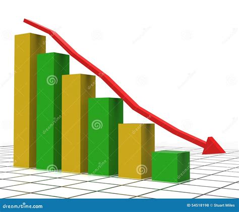 Decreasing Report Shows Graphic Analysis And Graphs Stock Illustration