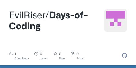 GitHub EvilRiser Days Of Coding