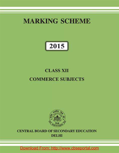 Class Xii Commerce Book Marking Scheme 2015 Pdf Class Xii Commerce Book Marking Scheme 2015 Pdf