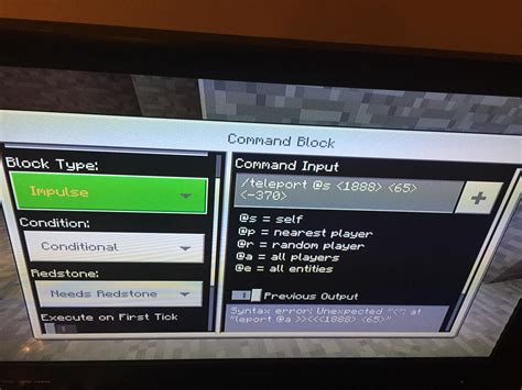 How Do I Make This Teleport Command Work On The Xbox One Via Command Block Ive Tried And