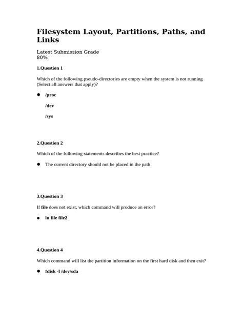 Filesystem Layout Partitions Paths And Links Pdf