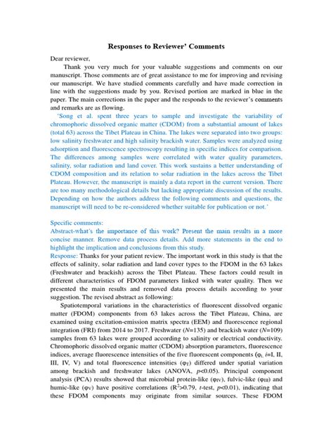 reviewer response sample download free pdf sampling statistics